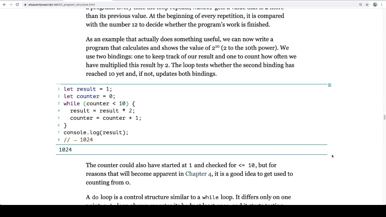 Eloquent JavaScript Read-Along - Program Structure - 010 - While And Do Loops