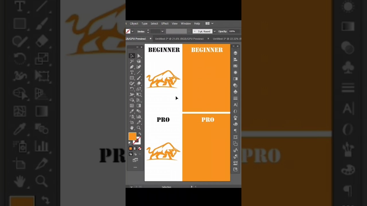 Difference between beginner and pro graphic designer #adobeillustrator #graphicdesign