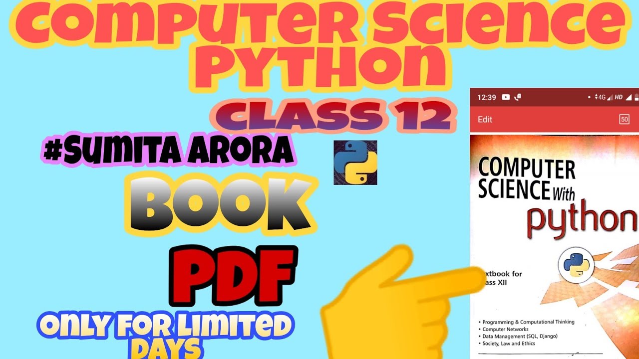 Computer Science Python CLass 12 Book PDF | Sumita Arora | Preeti Arora |Cbse Board Class 11 2020-21