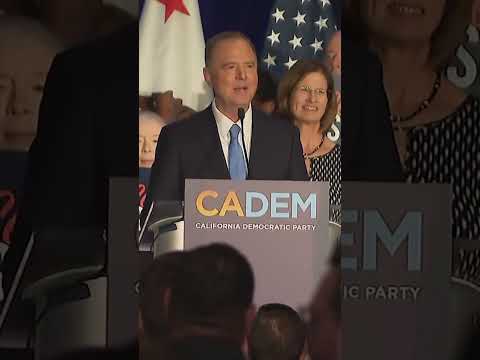 U.S. Senator-elect Adam Schiff gives victory speech