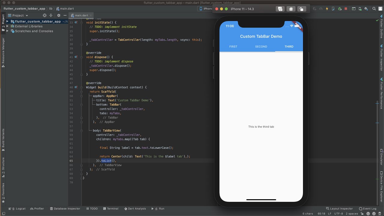 TabBar(Custom) in Flutter part #2