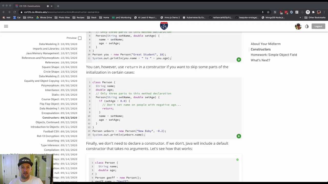 CS 125 Fall 2020: Geoff's Lesson 31 Walkthrough