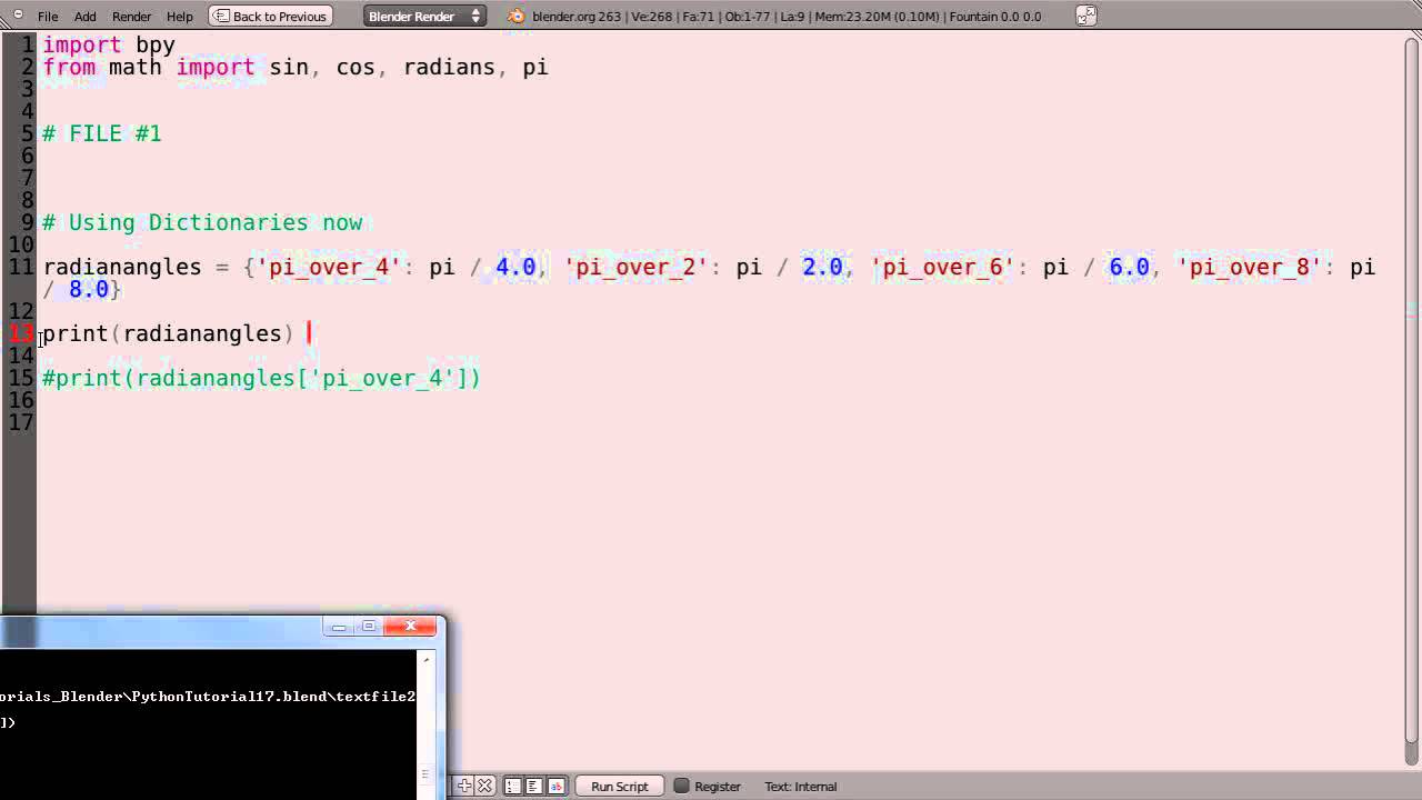 Blender Python Tutorial - Basic Python Programming - Part 17