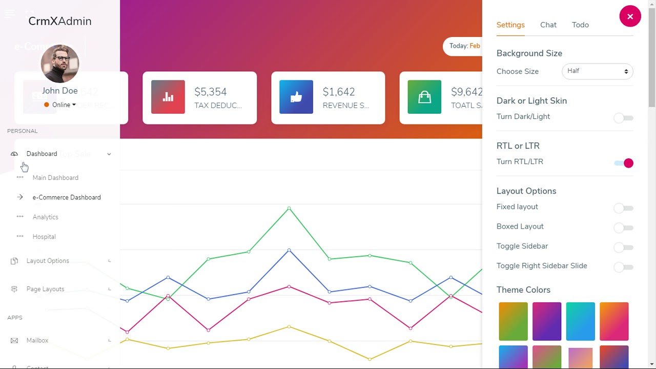 CRMX Main e Commerce RTL Dashboard 2