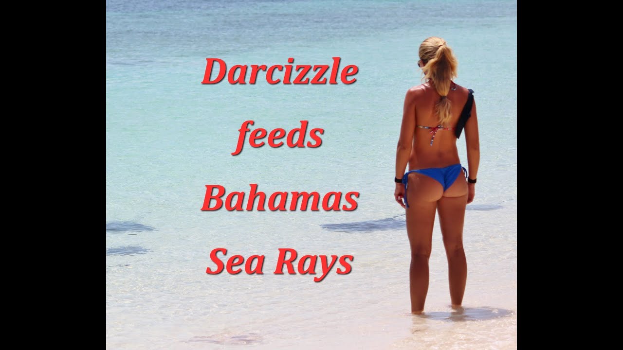 Beautiful Bahamas Bikini Girl Feeding Rays GoPro Video