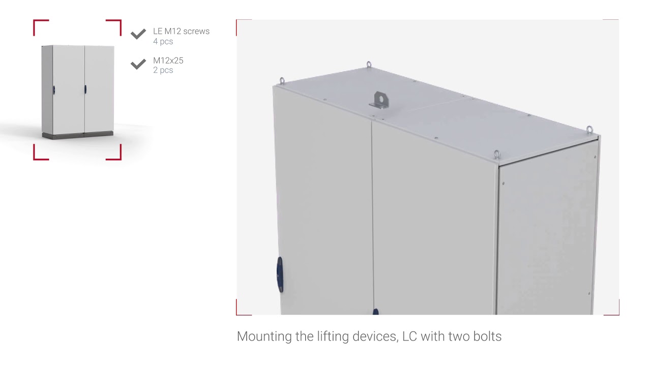 Lifting possibilities and assembly LE + LC | nVent HOFFMAN