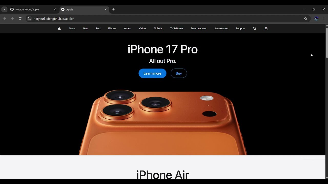 I Cloned the Apple Website using ONLY HTML & CSS!!!