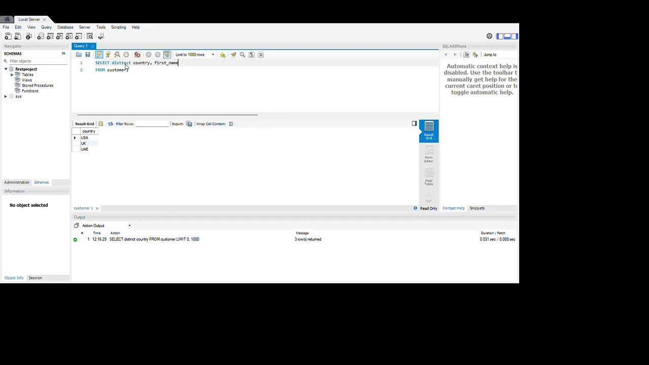 MySQL Project 9: 'SQL Select Distinct' Created by Trishanth Kumar