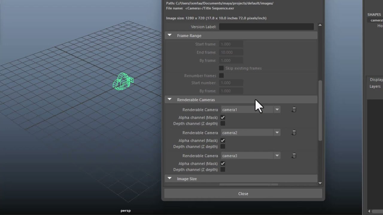 Rendering Image Sequence in Maya - Render Settings