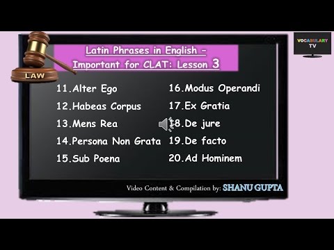 Latin Words & Phrases in English Vocabulary (Migratory Words : Lesson 6)