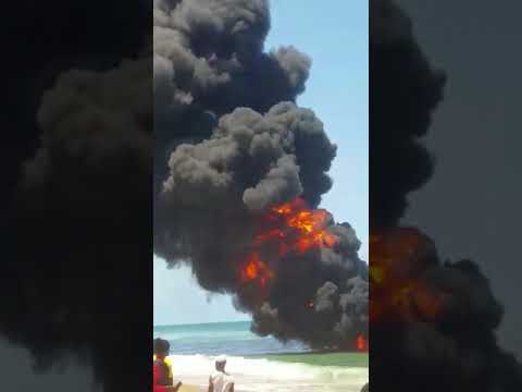 Beach fire at Ashipa near Badagry, Lagos
