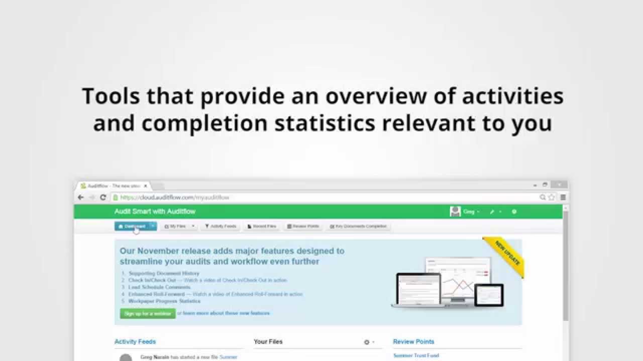 Auditflow Getting Started - The Dashboard
