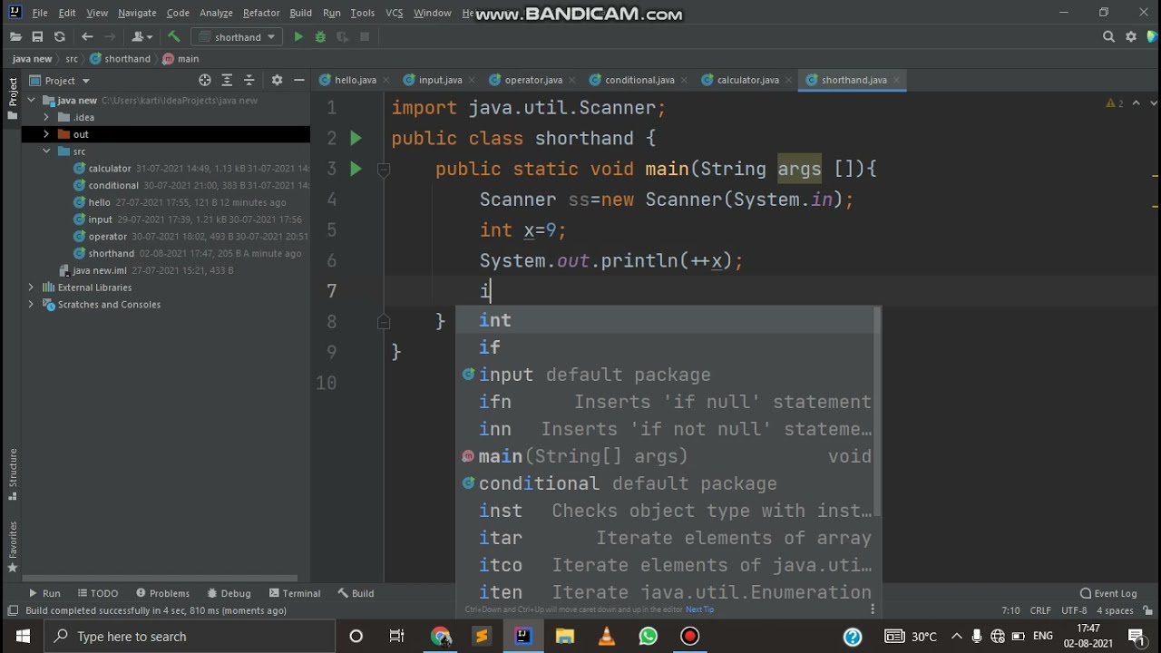 Java Tutorial 7 -Shorthand operator
