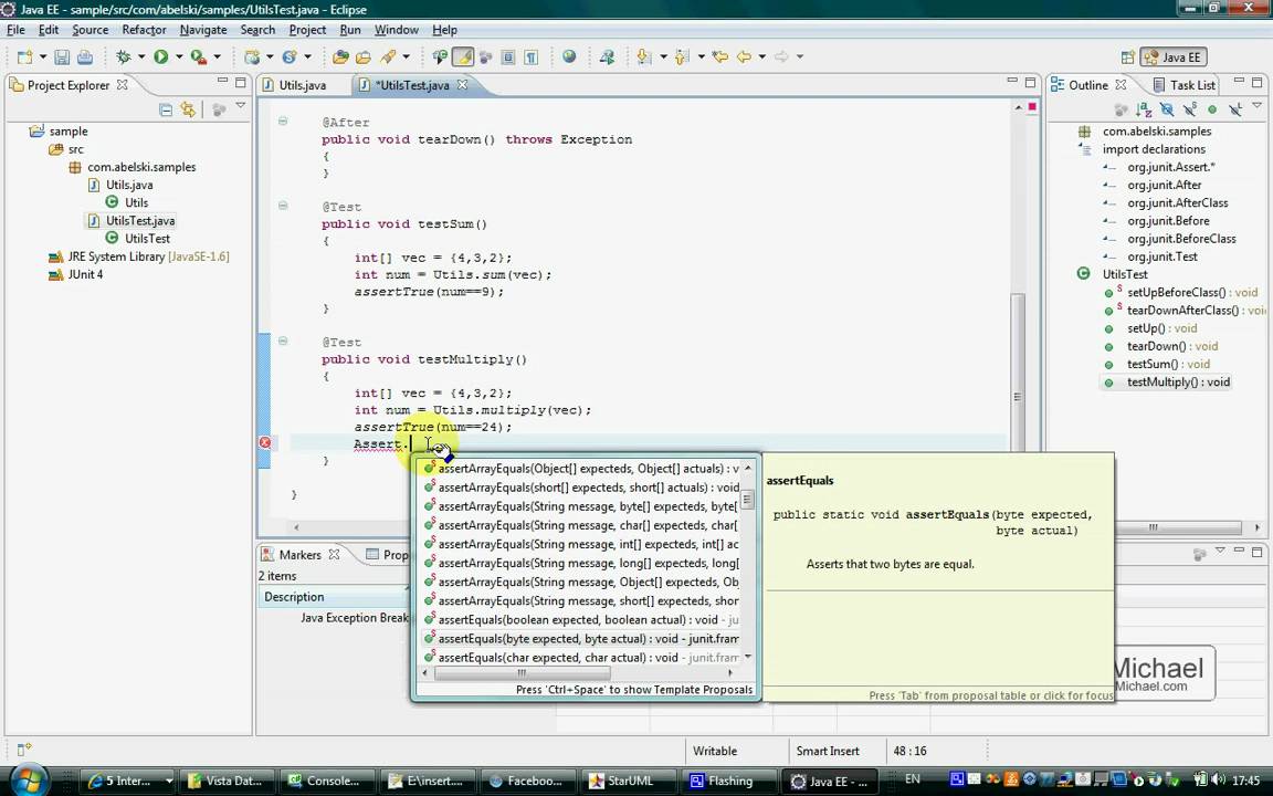 JUnit Test using Eclipse - Part 2