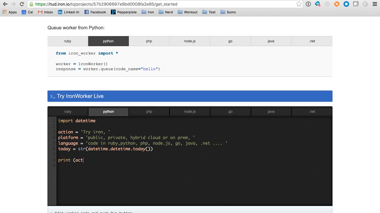Getting started with the Iron Platform In Two Minutes