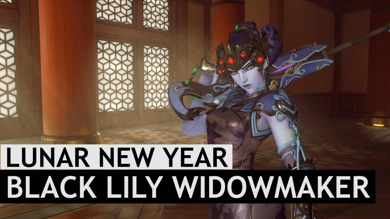 Overwatch: Black Lily Widowmaker In-Game | Lunar New Year 2018