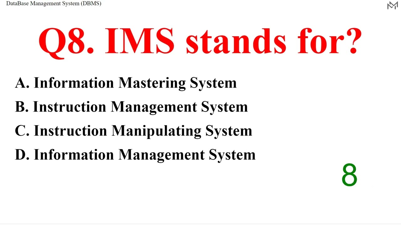 Basics of DBMS practice test
