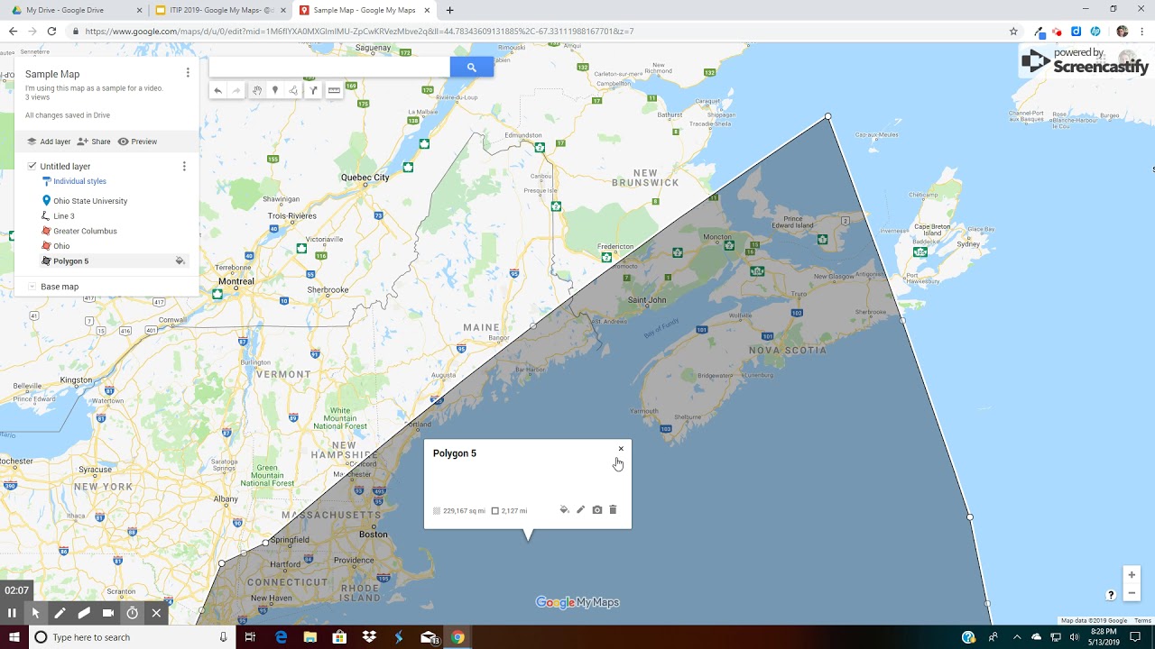 Google My Maps- Outlining an Area