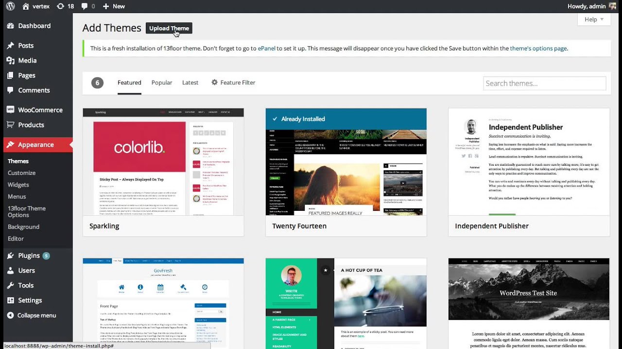 Installing Your Theme
