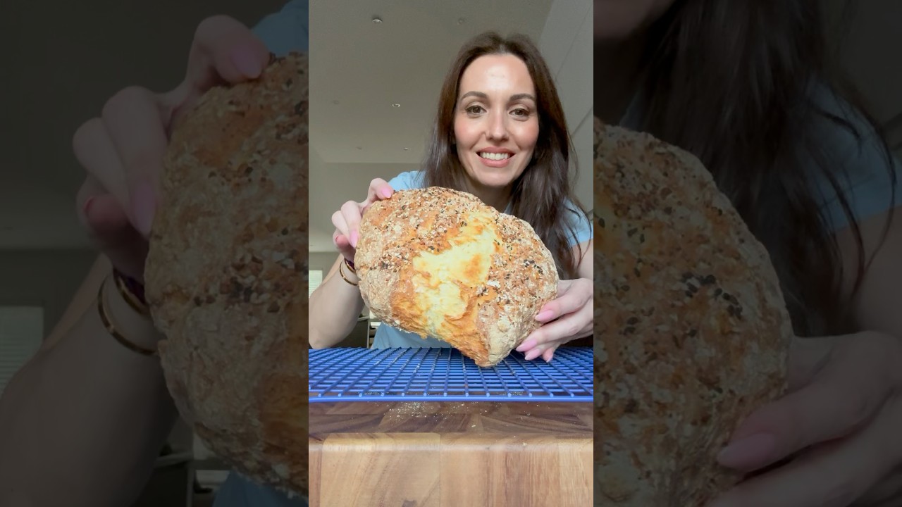 I can’t stop making this 2 Ingredient Artisan Yogurt Bread 🥖 #shorts