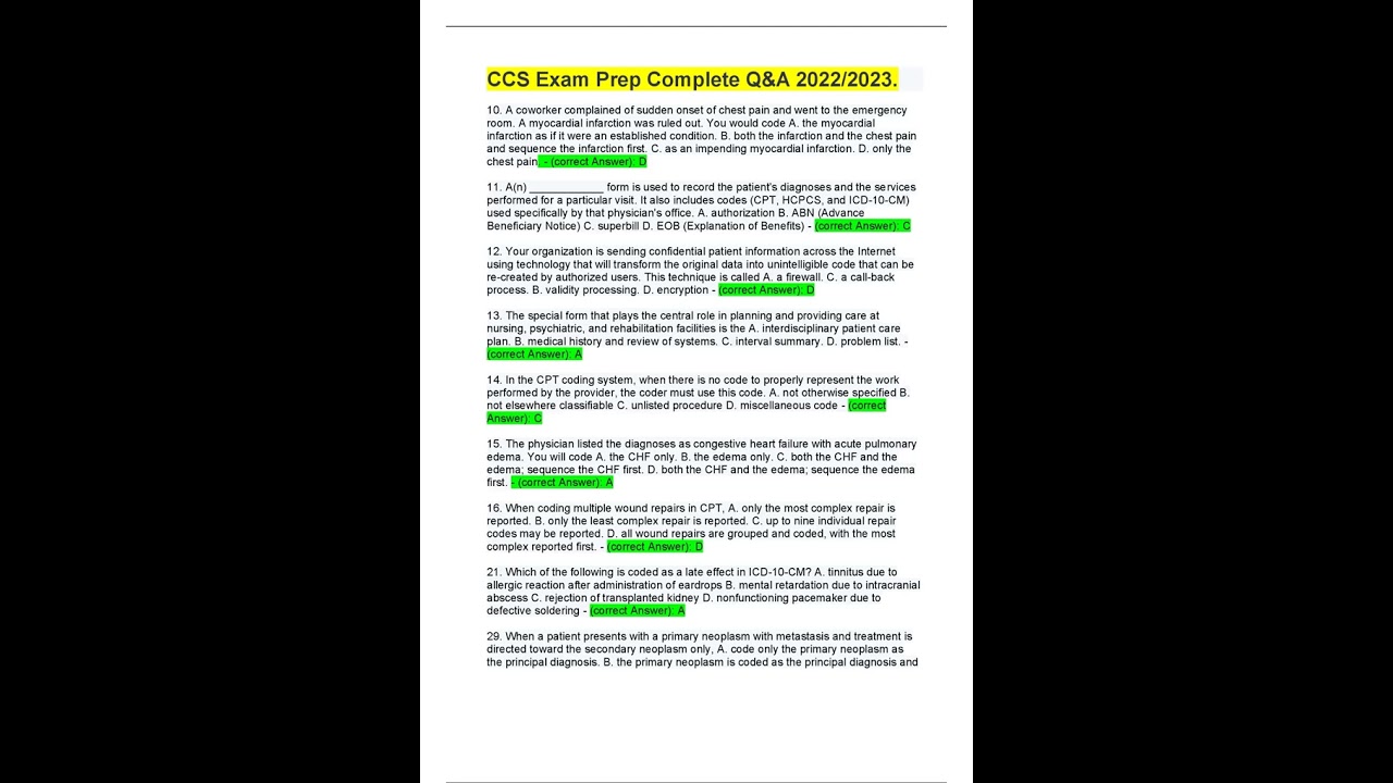 Summary CCS Exam Prep Complete Q&A 2022/2023 pdf