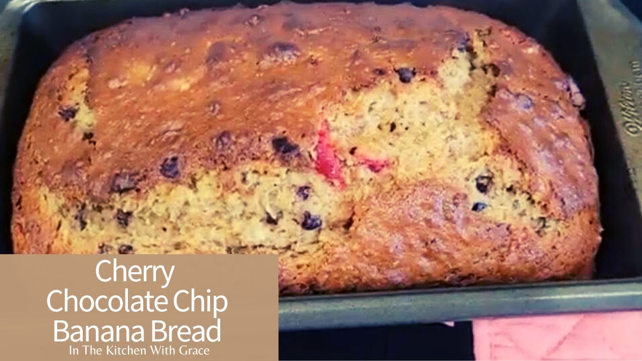 Delicious Cherry Chocolate Chip Banana Bread Recipe! This banana bread is so soft and so good!