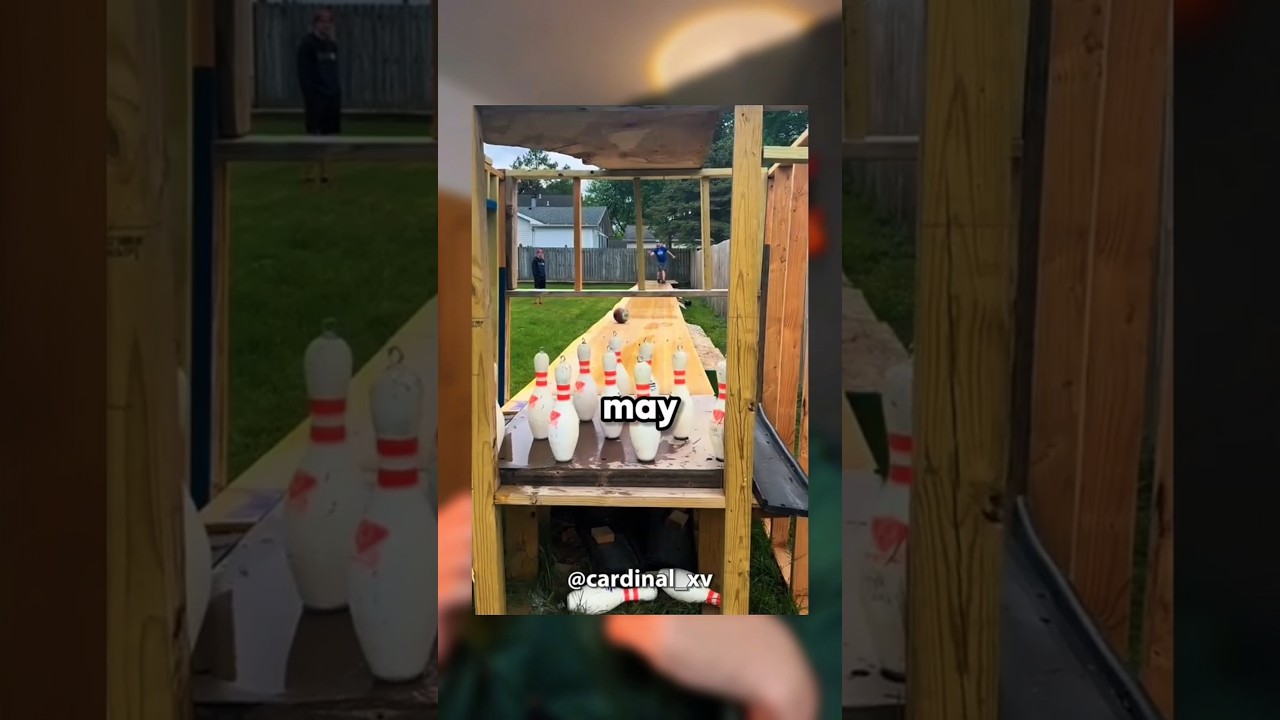 Man Builds Fully Functional Bowling Lane At Home 👀. #tiktok