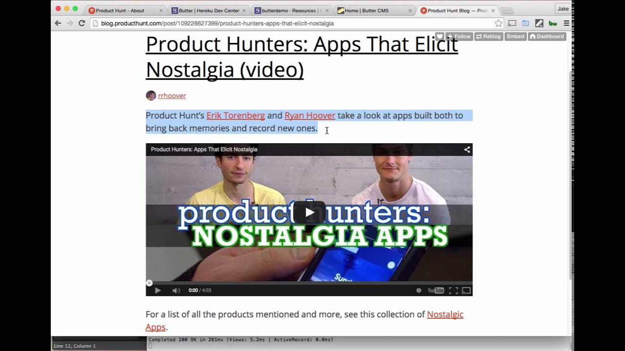 Building a blog for Product Hunt using Butter