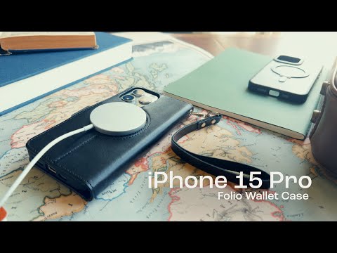 Class and Protection - Genuine Leather MagSafe Folio Case for iPhone 15 Pro Max