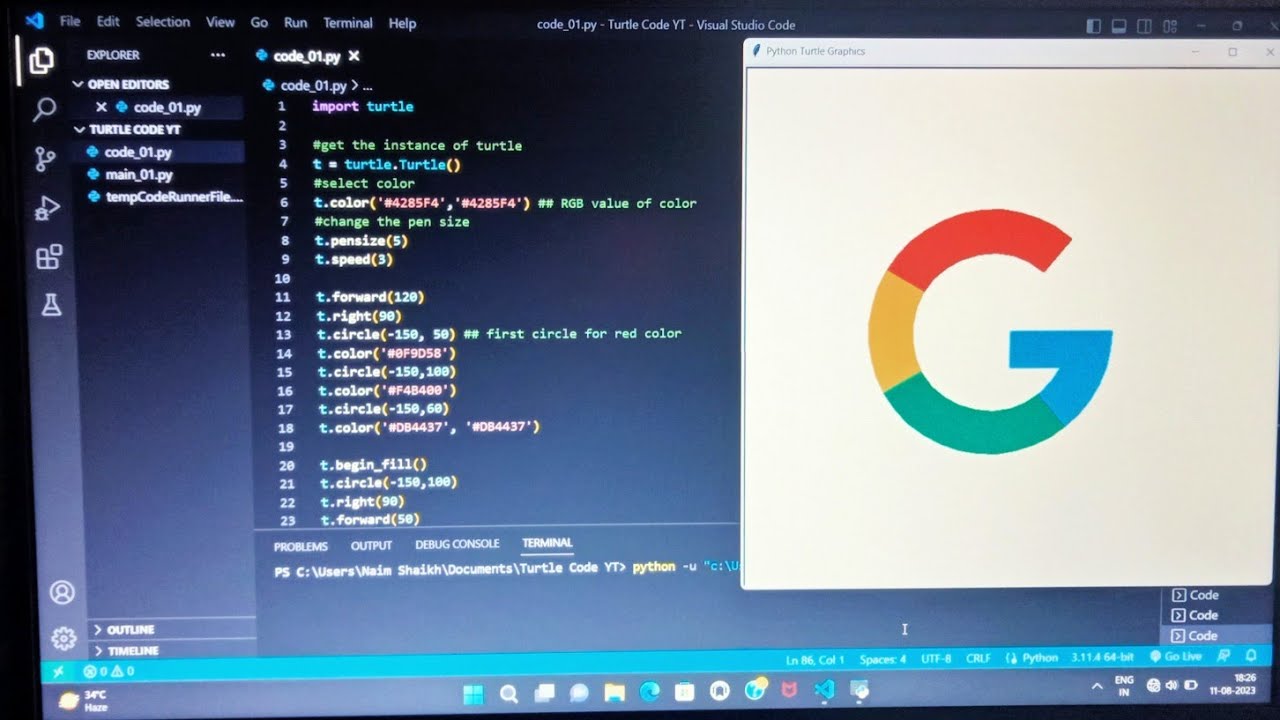 Creating the Google Logo with Python Turtle: A Fun Coding Project