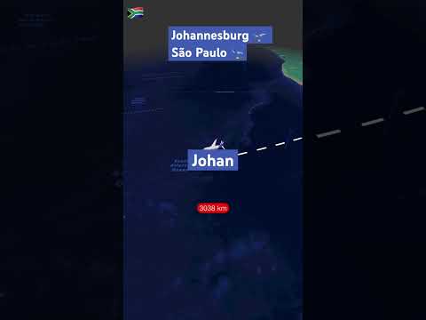 Flight from Johannesburg to São Paulo ✈️ by Latam airlines#travelroutes #airline # map