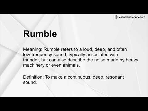 Rumble Meaning