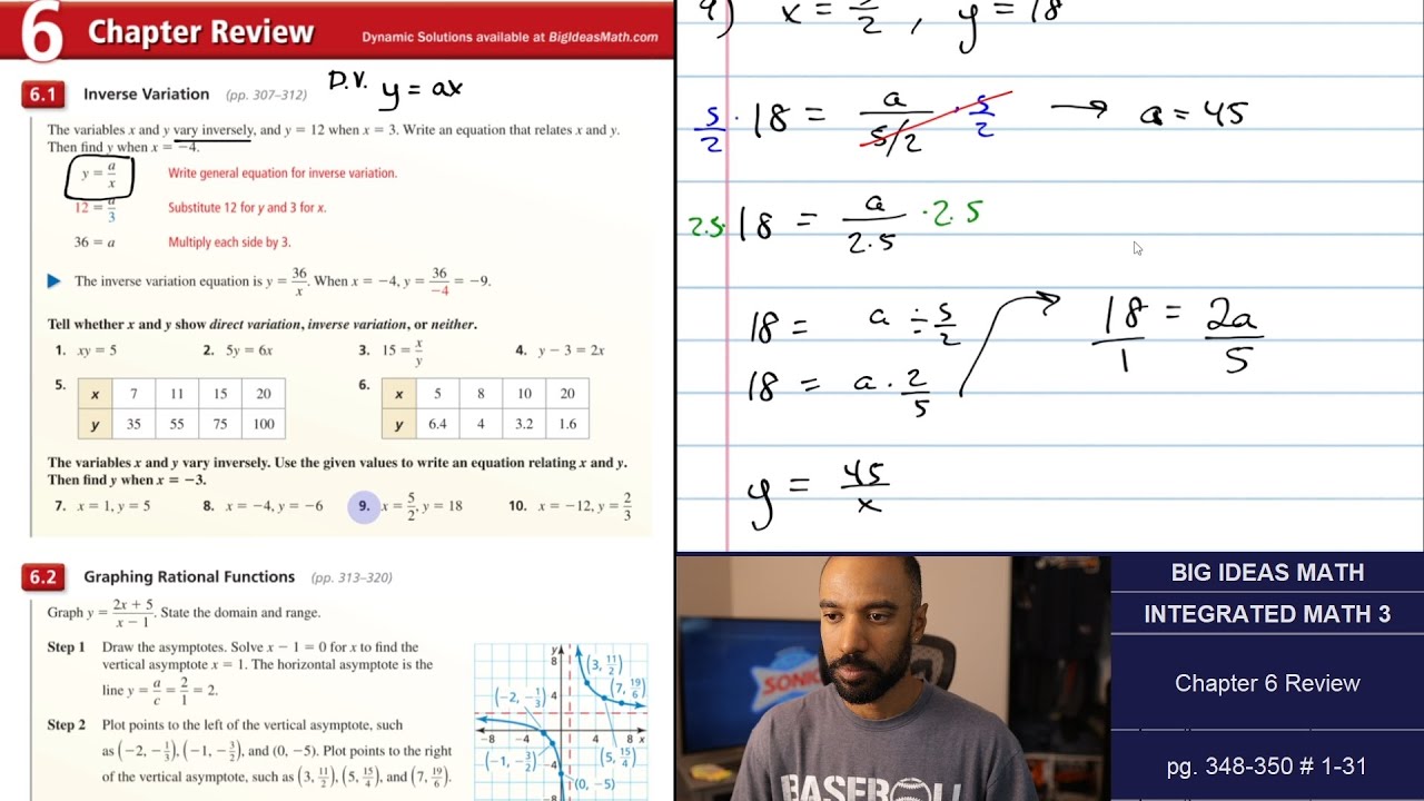 Big Ideas Math [IM3]: Chapter 6 Review (Examples & Problem Set)