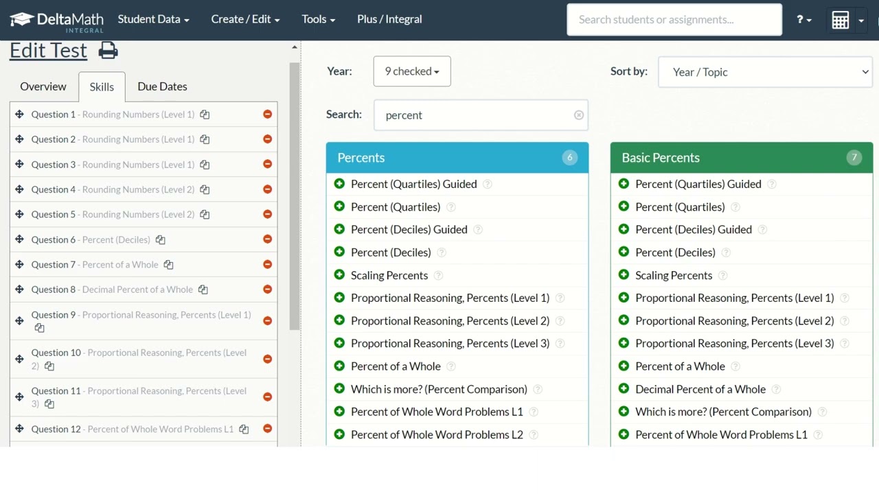 Deltamath Integral version to create PDF assignment