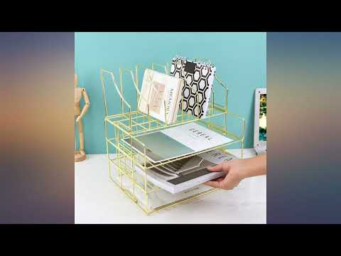 Hosaken Paper Tray, 3-Tier Stackable File Trays Plus Magazine Holder, Wire Desk review