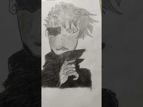 My GOJO DRAWING FIRST VS AFTER||#shorts #Gojo #jujutsukaisen