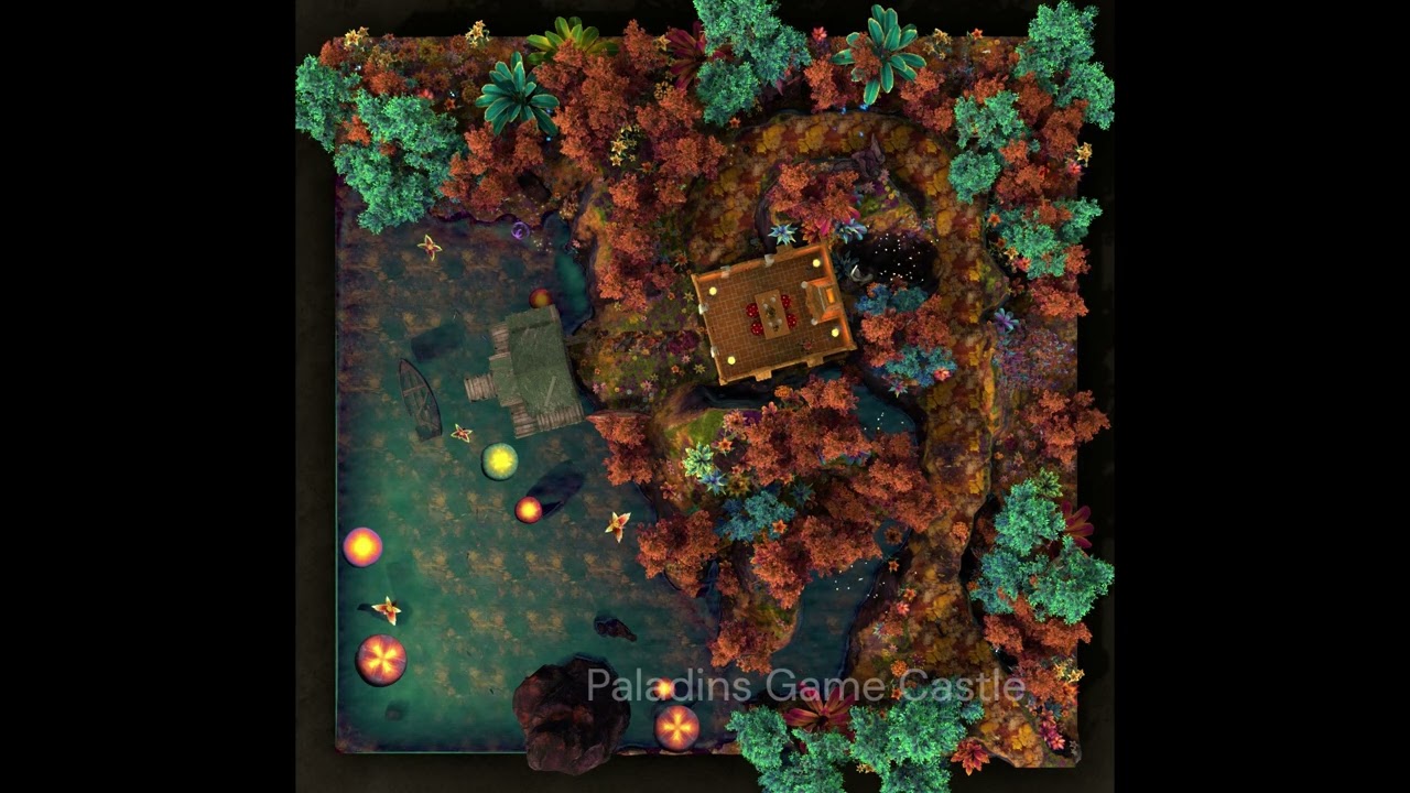 Feywild Forest Lake – Animated VTT Battle Map Paladins Living Maps Animated Battle Map series