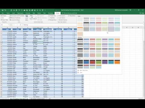 How to Convert Excel spreadsheet data into a Table