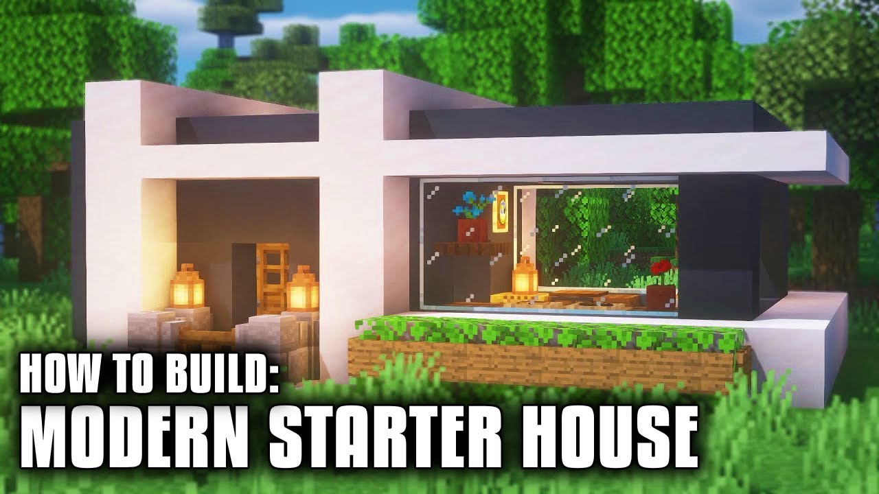 Minecraft: How to Build a Modern Starter House - Modern Survival House ...