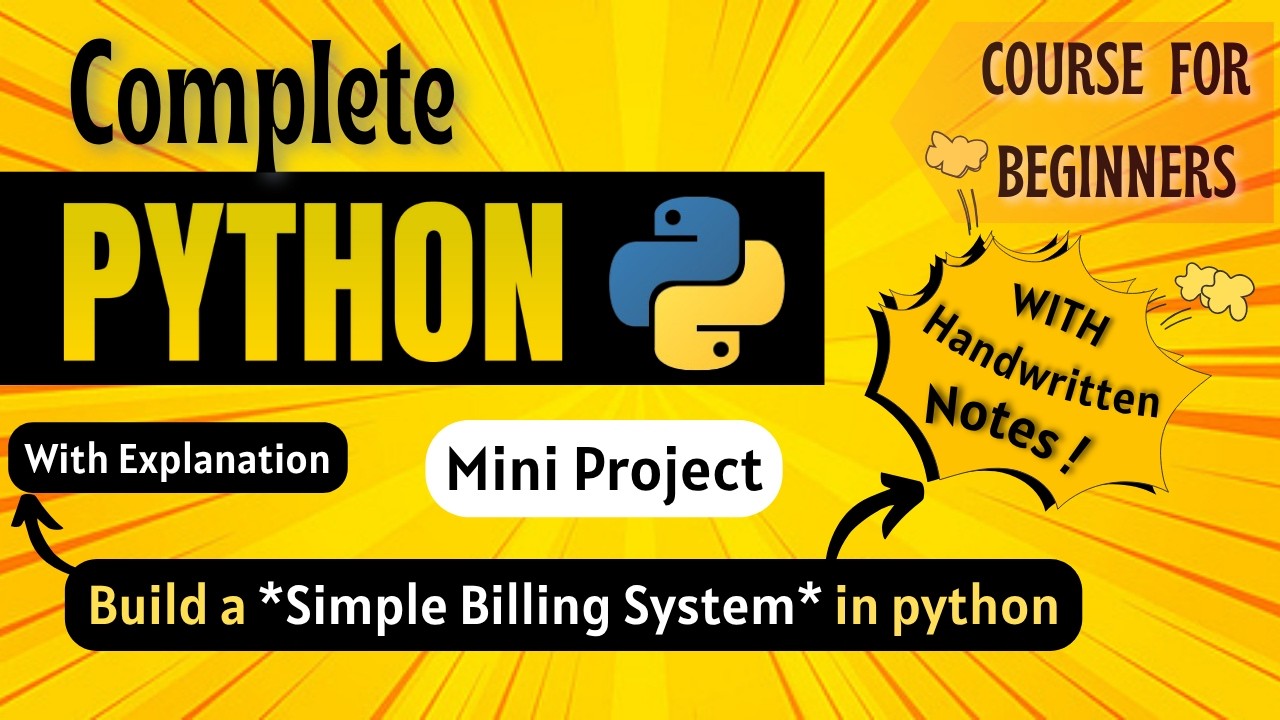 *Build a Simple Billing System in Python* | Mini Project | Python Full course for Beginners