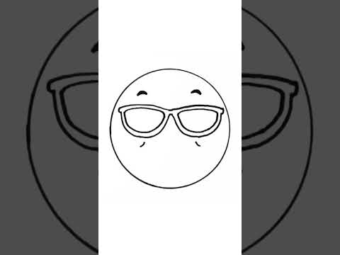 Cool 😎 let's draw cool face emoji 😎💖 #shorts