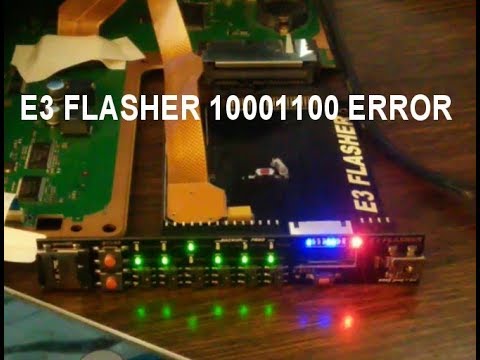 E3 Flasher: 10001100 error (156 error). Shave the socket.