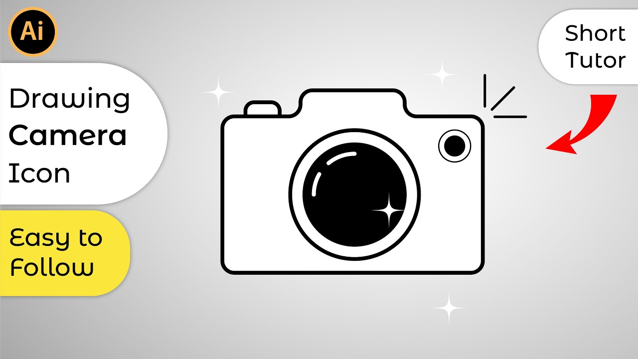 How to Draw Camera Icon in Adobe Illustrator