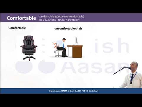 The meaning and use of "COMFORTABLE" - English Aasan's Dictionary Vocabulary lesson series