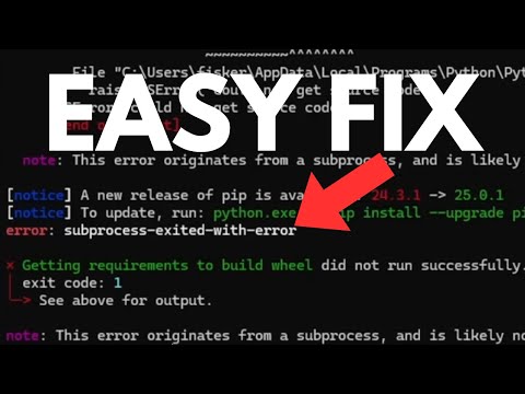 FIXED: subprocess-exited-with-error – Pip install problem (Python)