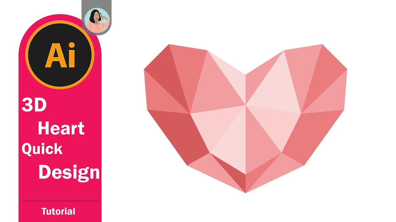 Adobe Illustrator Tutorial | Create a 3D Heart in Quick Way