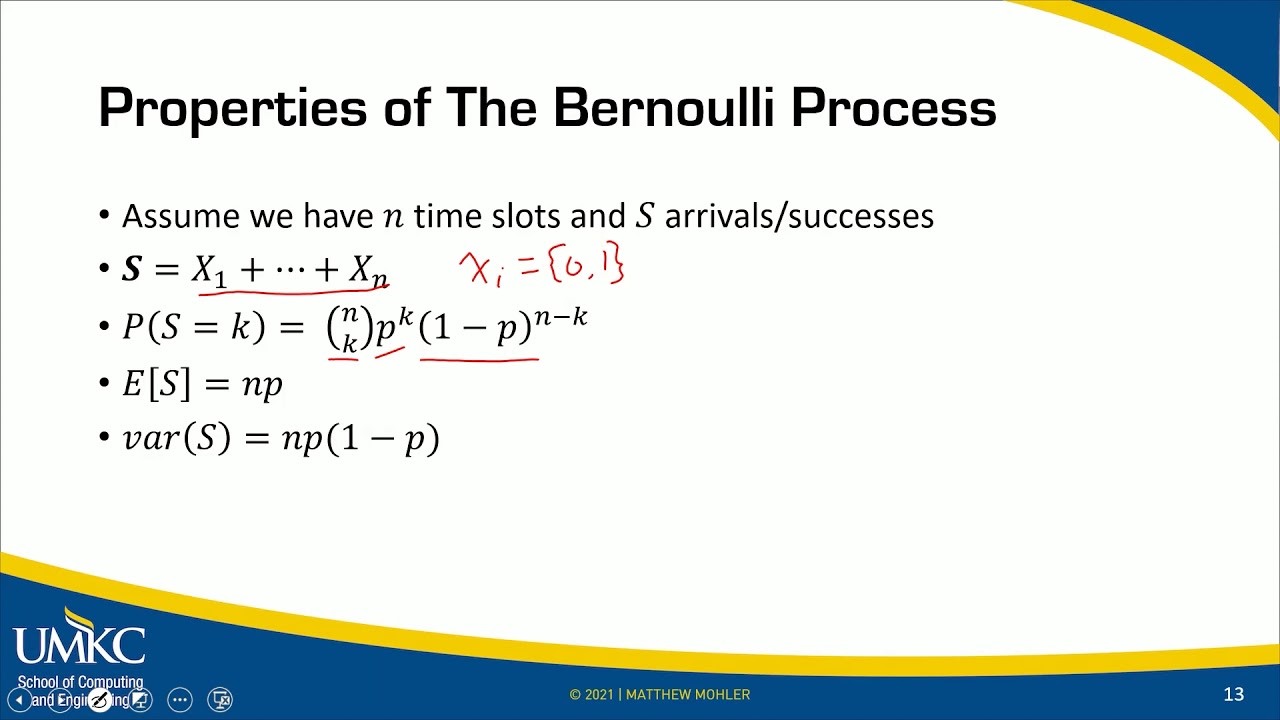 CS394R 09.14.04: Basic Properties of the Bernoulli Process
