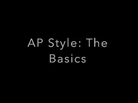 Simple AP Style Guide (for middle school journalism)