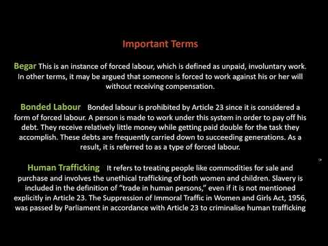 Right Against Exploitation, Article 23 and 24 of Indian Constitution / Indian polity / UPSC