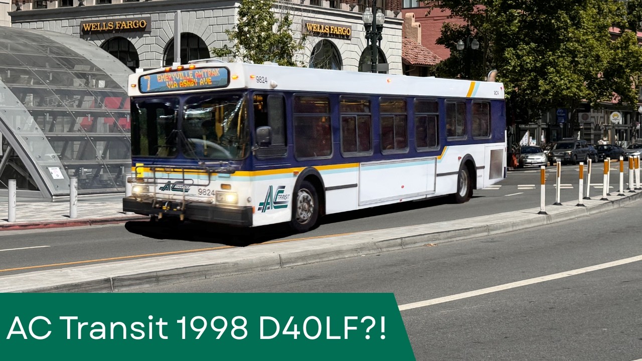 SUPER RARE! AC Transit 1998 New Flyer D40LF #9824 on Route 7 to Emeryville Amtrak